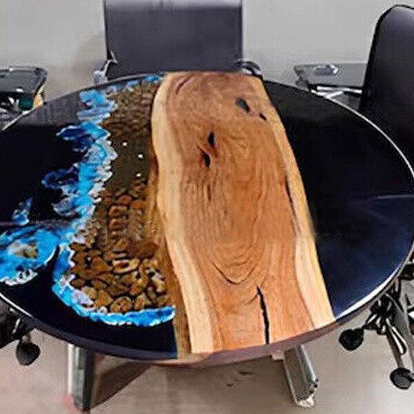 Unique Round Conference Table Epoxy and Resin Office Coffee Table - Etsy