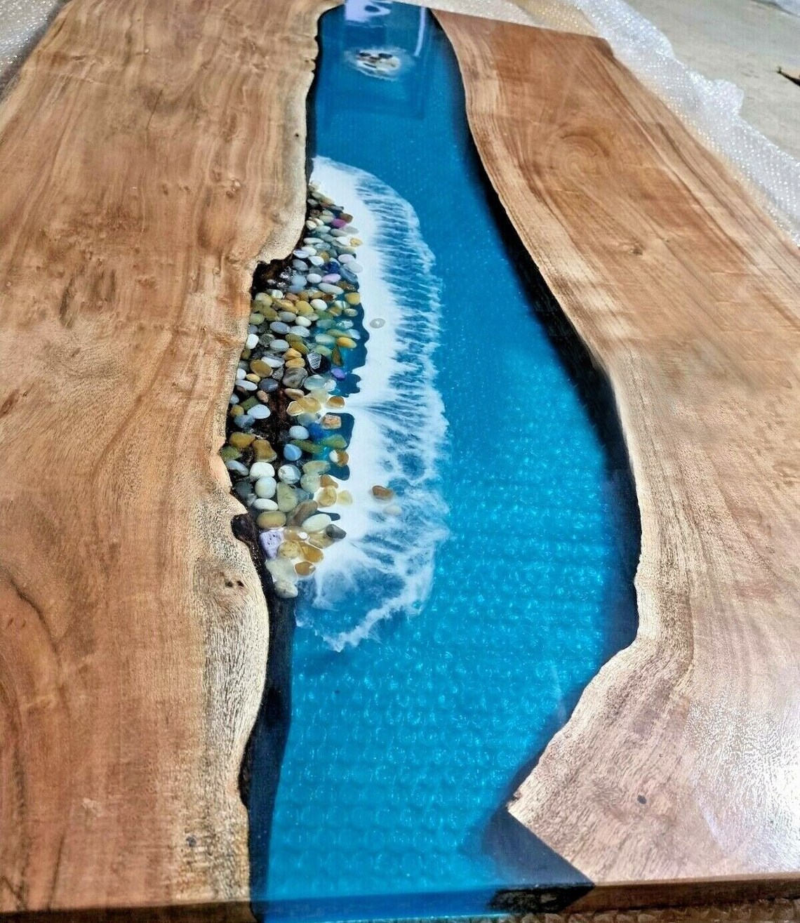 Custom Marvelous Blue Epoxy Resin Confrence Table, Classic & Attractive ...