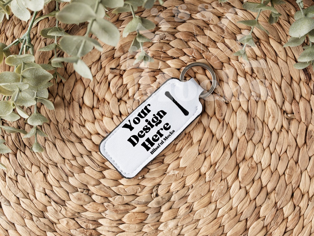 Sublimation Keychain Mockup for Neoprene Chapstick Holder JPG and PNG ...