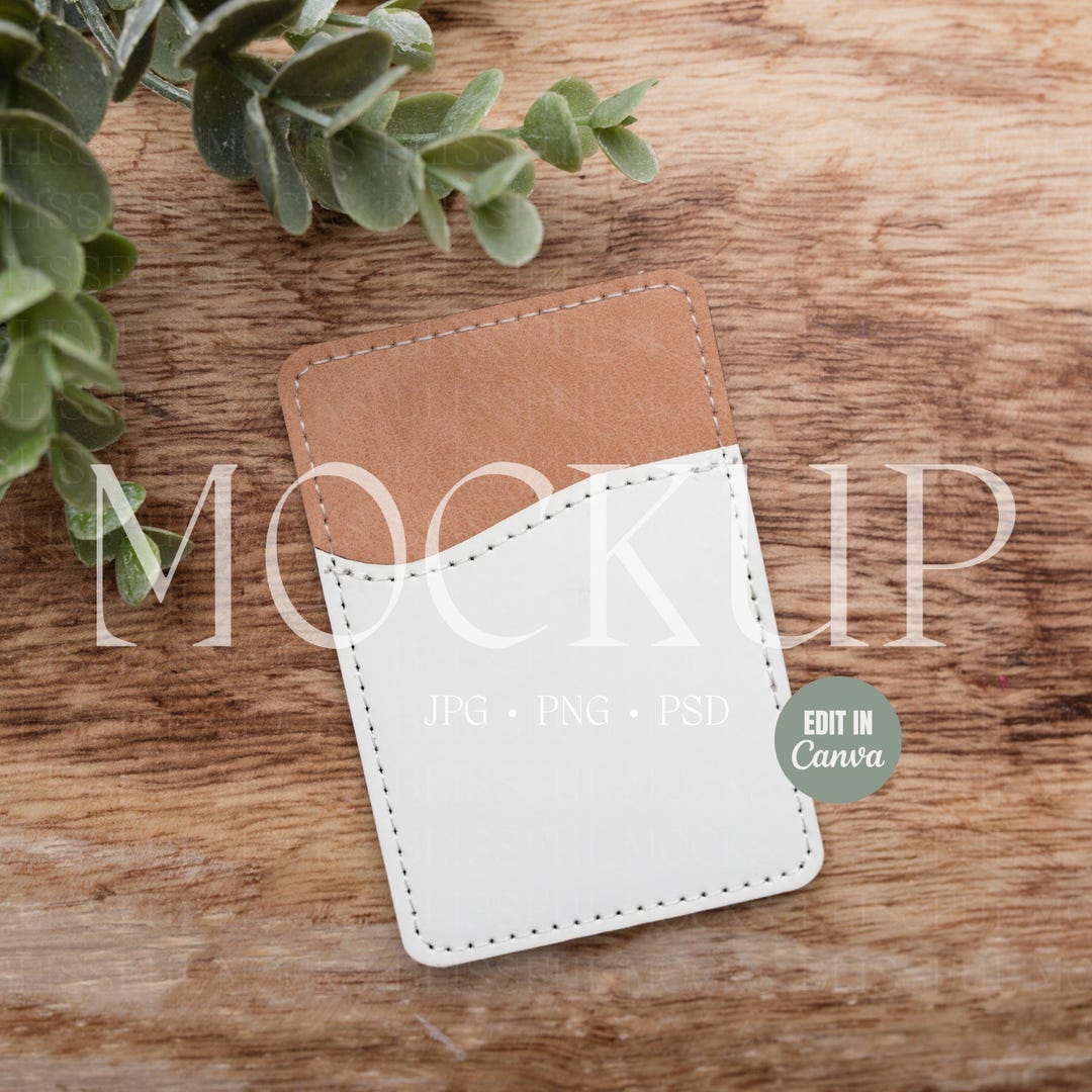 Phone Card Wallet Mockup for Sublimation Phone Wallet Card Holder ...