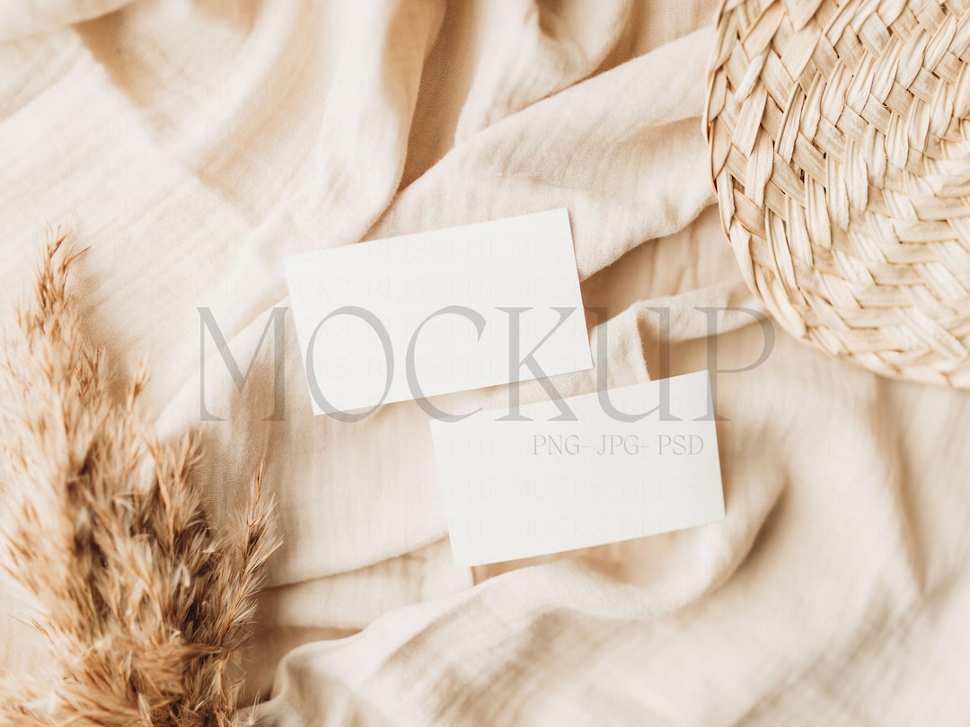 Boho Business Card Mockup, Earthy Neutral Card Mockup, Modern Business ...