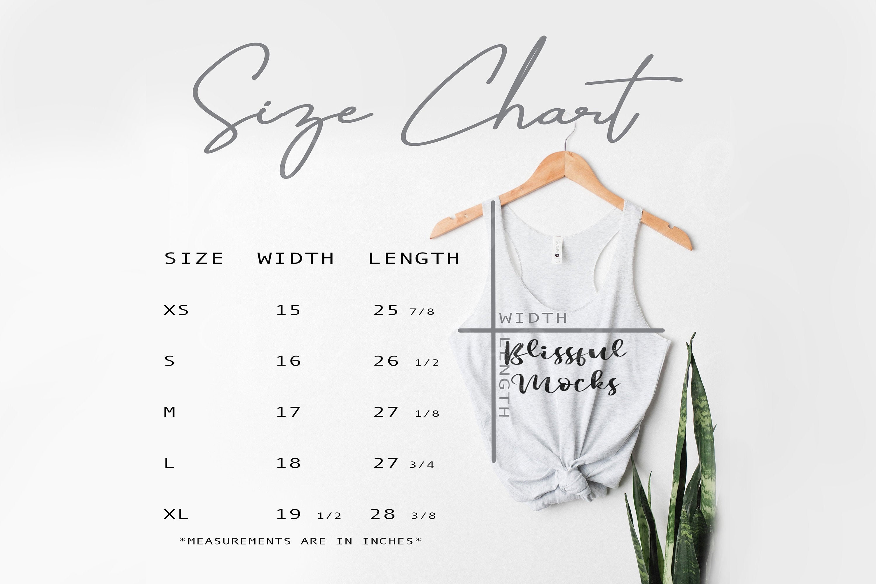 Next Level Chart Next Level 6733 Size Chart Racerback Tank - Etsy UK