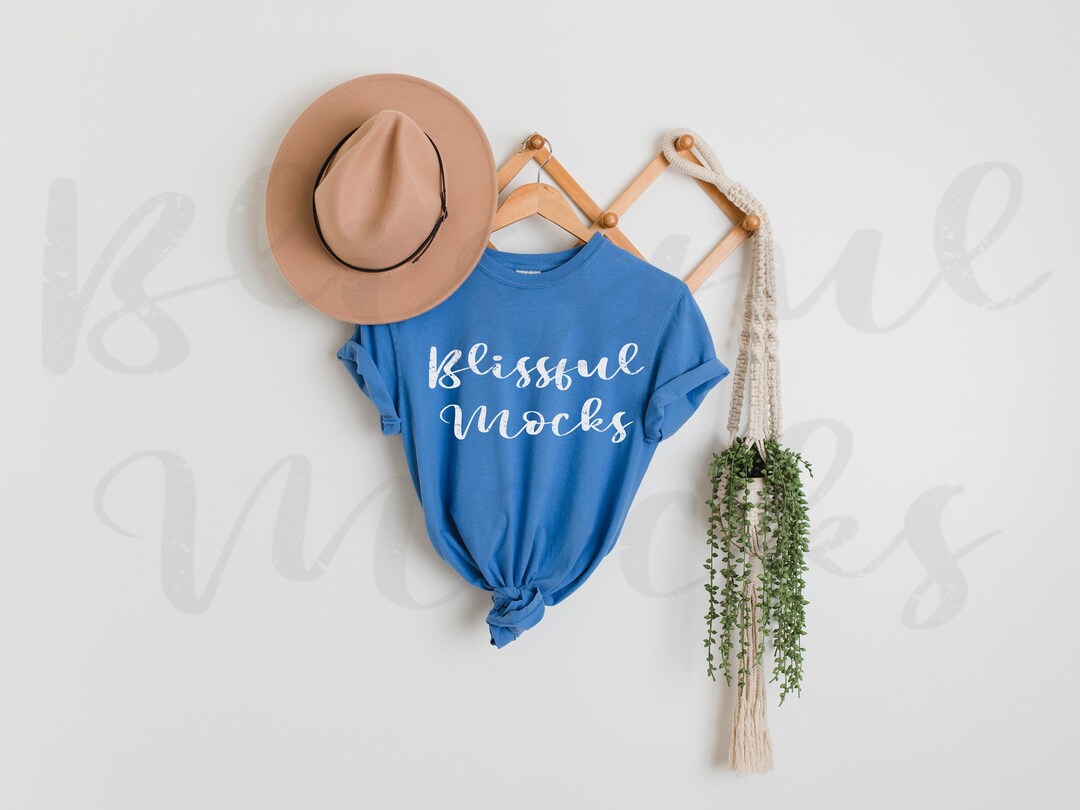 Comfort Colors Mockup, Comfort Colors 1711 Mystic Blue Mockup, Comfort ...