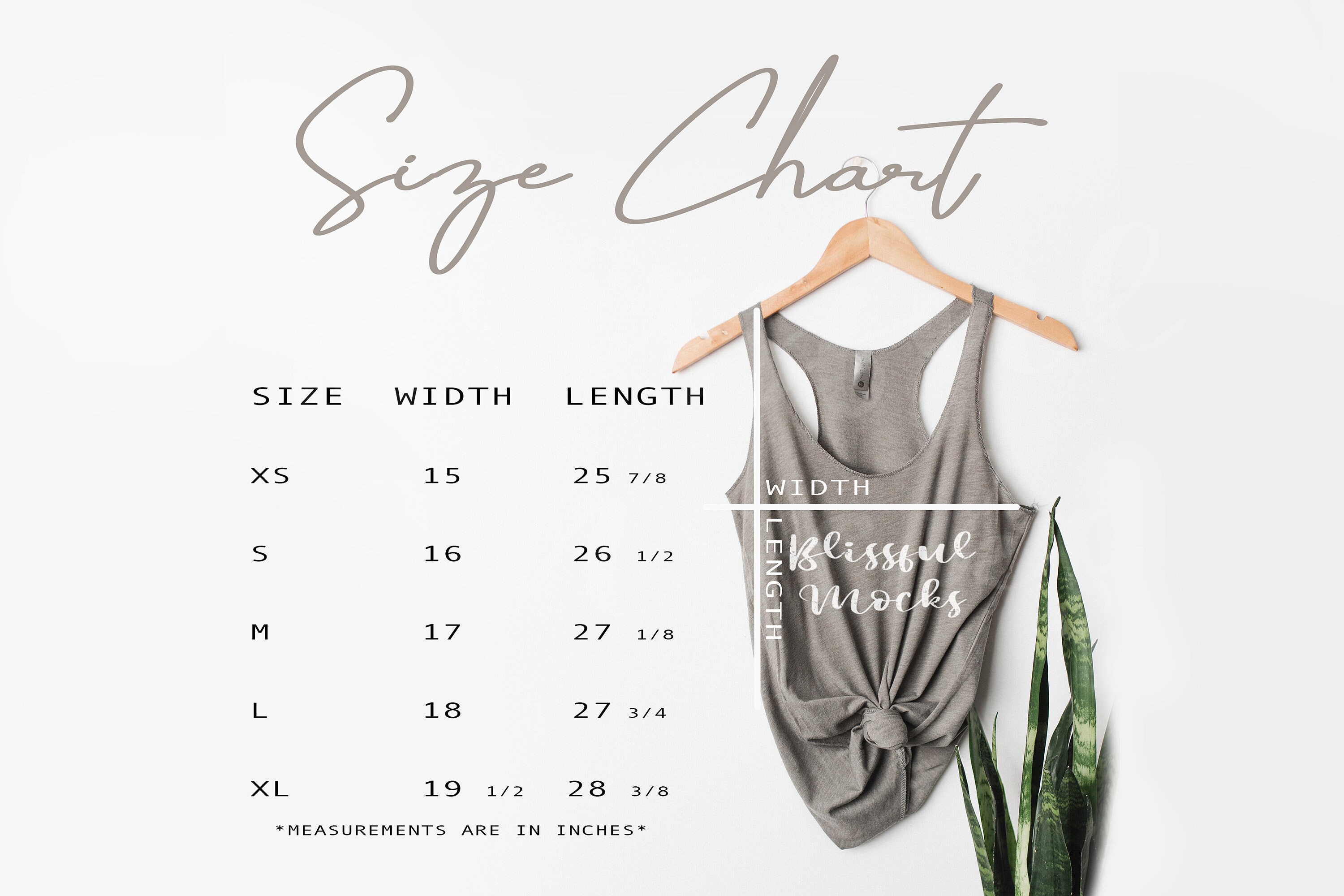 Next Level Chart Next Level 6733 Size Chart Racerback Tank - Etsy