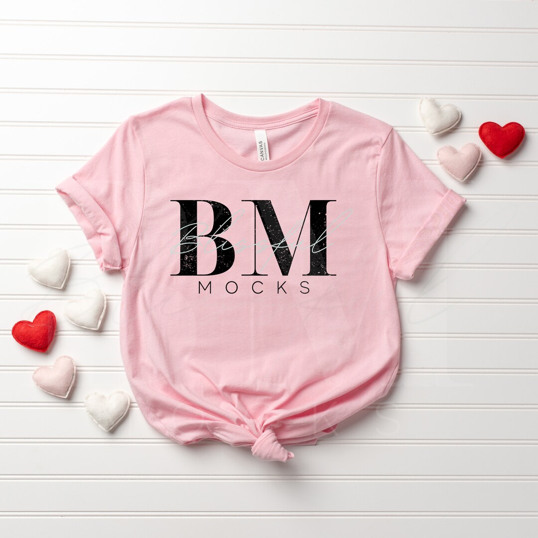 Bella Canvas 3001 Soft Pink Tshirt Mockup, Valentine's Day Mockup ...