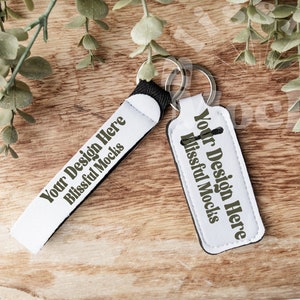 Sublimation Keychain and Chapstick Holder Mockup, JPG and PNG Blank ...