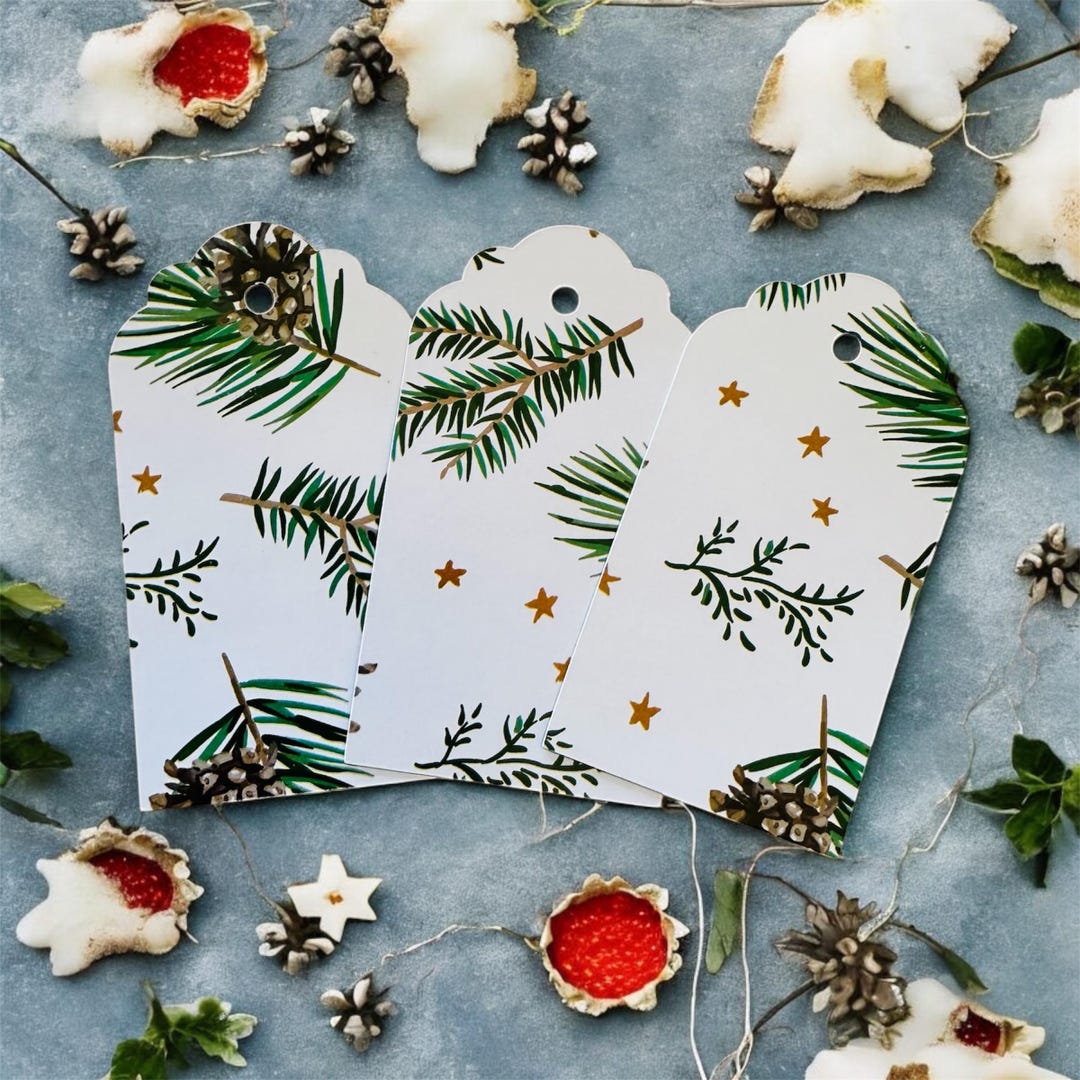 Glitter Christmas Gift Tags | Holiday Cardstock Tags - Etsy