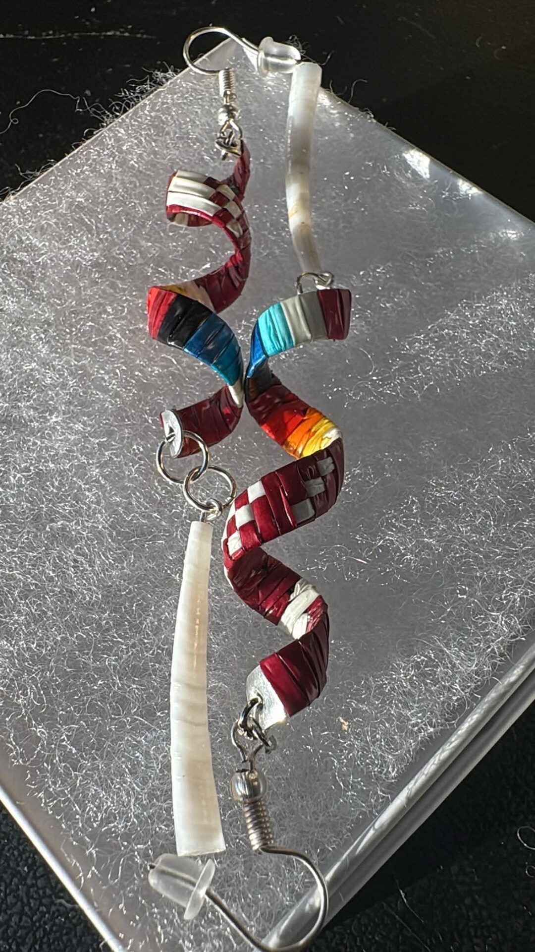 Quilled Whirlwind/vortex Style Earrings on Metal With Dentalium Shells ...