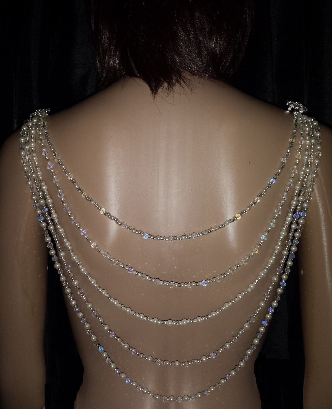 Bridal Back Necklace Back Drape Chain for Open Low Back Dress - Etsy