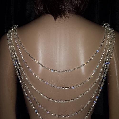 Bridal Back Necklace Back Drape Chain for Open Low Back Dress - Etsy