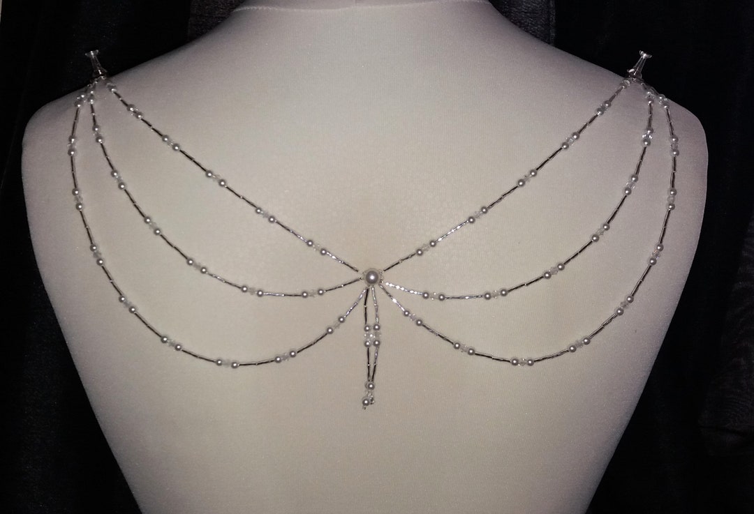 Bridal Back Necklace Drape Chain Low Back Wedding Dress Necklace ...