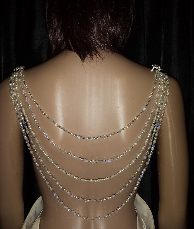 Bridal Back Necklace Back Drape Chain for Open Low Back Dress - Etsy