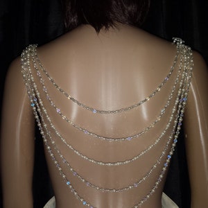 Bridal Back Necklace Back Drape Chain for Open Low Back Dress - Etsy