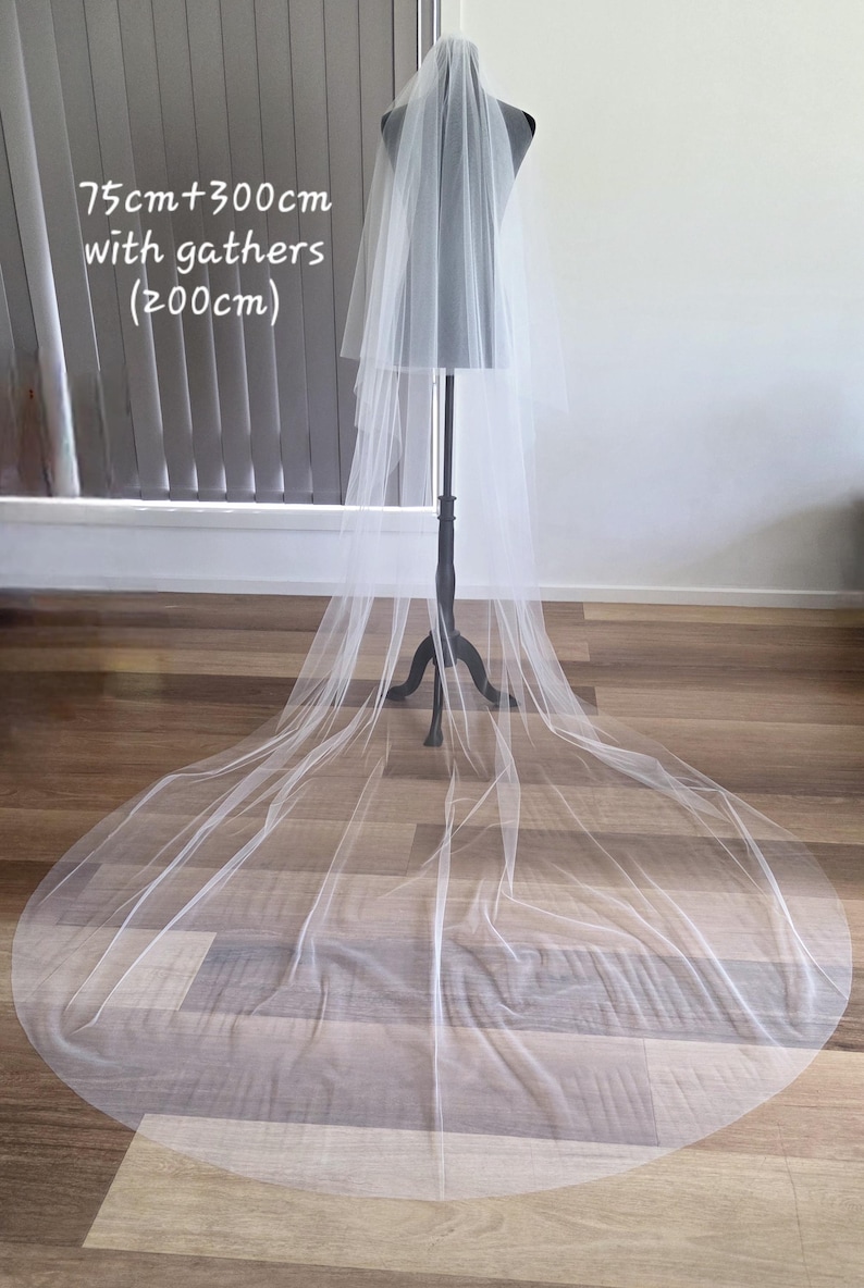 Wedding Veil With Blusher: Gathered Two Tier Bridal Veil - Etsy