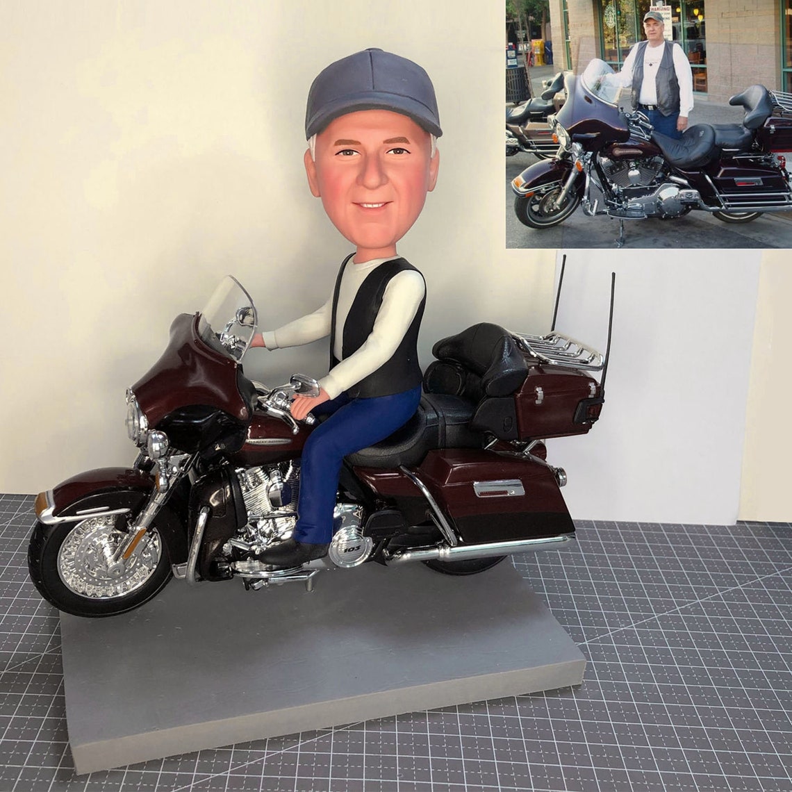 Custom Motorcycle Bobblehead Bobblehead on A Motorcycle | Etsy