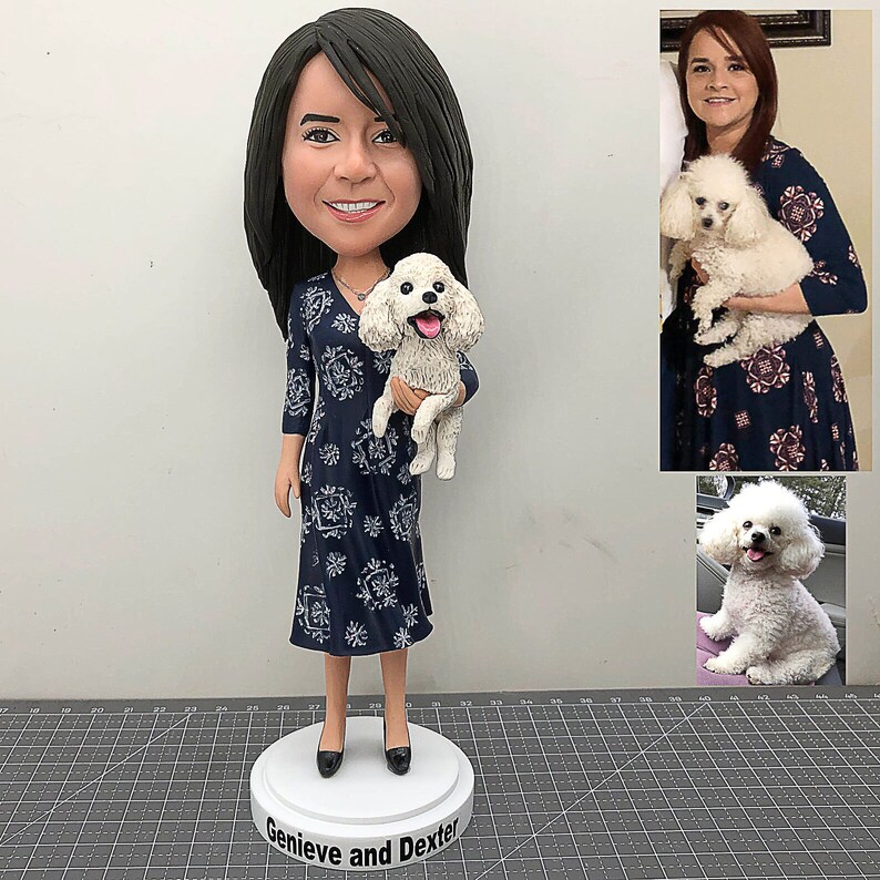 Personalized Female Bobbleheads With Dog, Make Your Own Bobblehead of ...