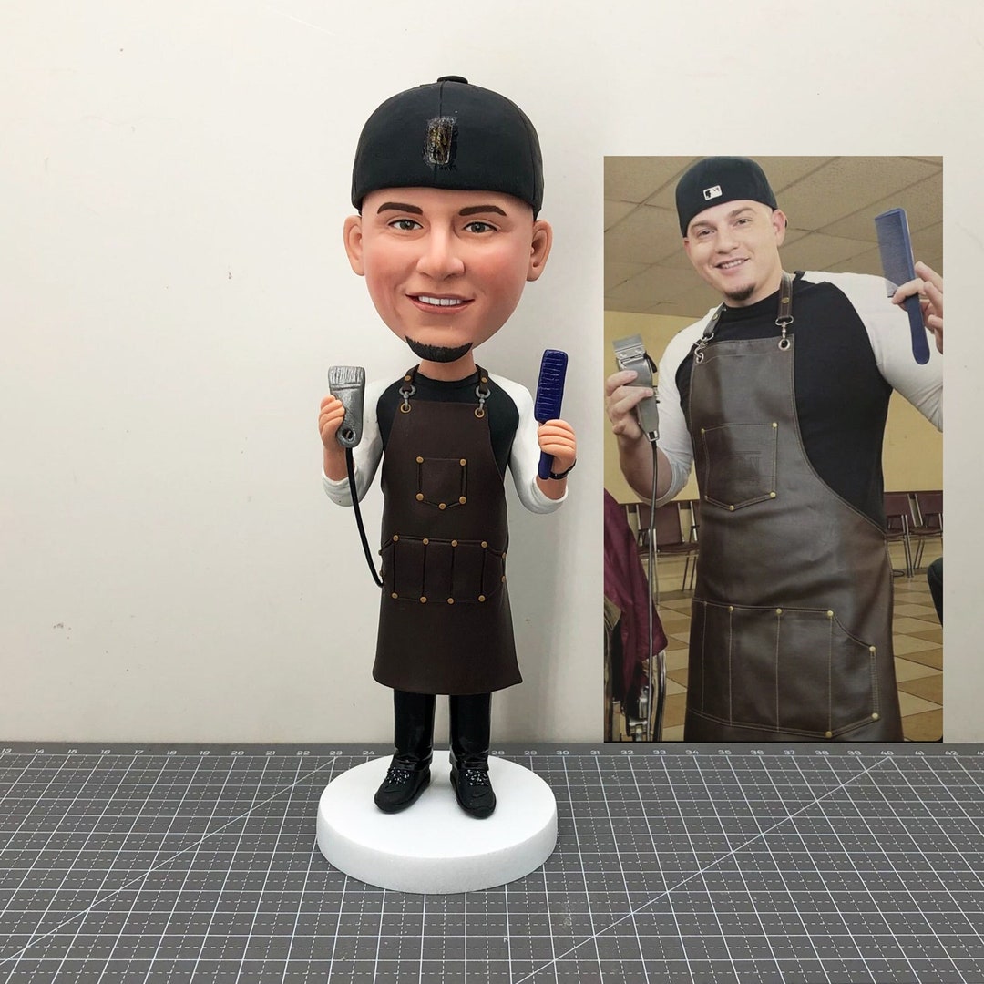 Custom Barber Bobblehead, Custom Hairstylist Bobblehead as Birthday ...