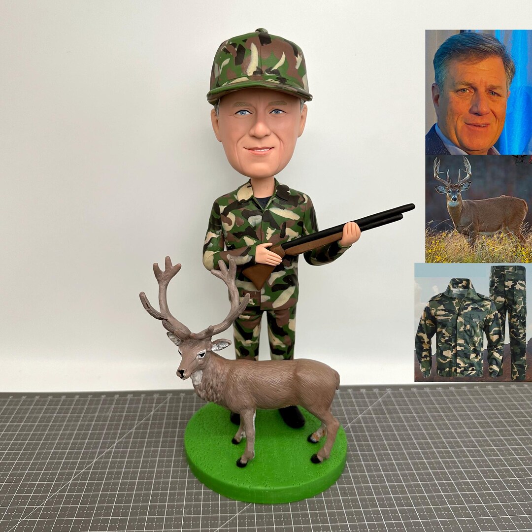 Custom Hunters Bobbleheads, Custom Hunting Figurines With Sika Deer ...