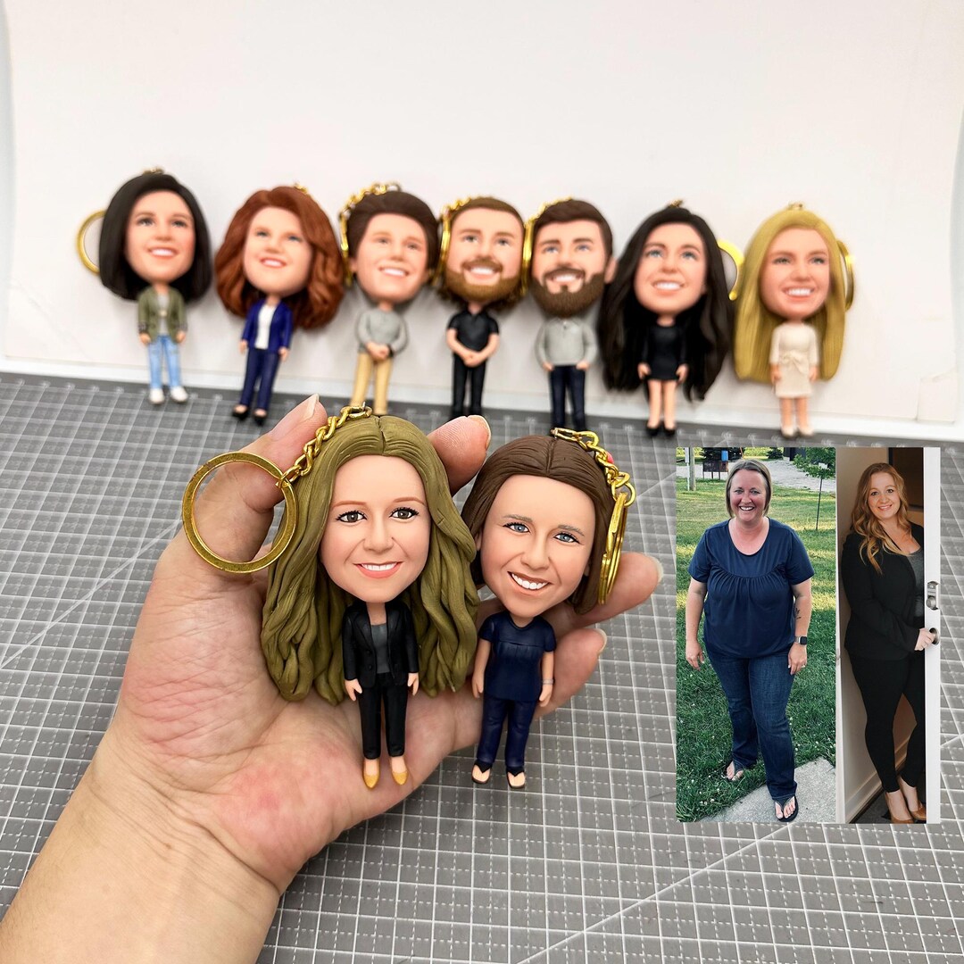 Custom Keychain Bobbleheads, Custom Keychain Portrait, Personalized ...