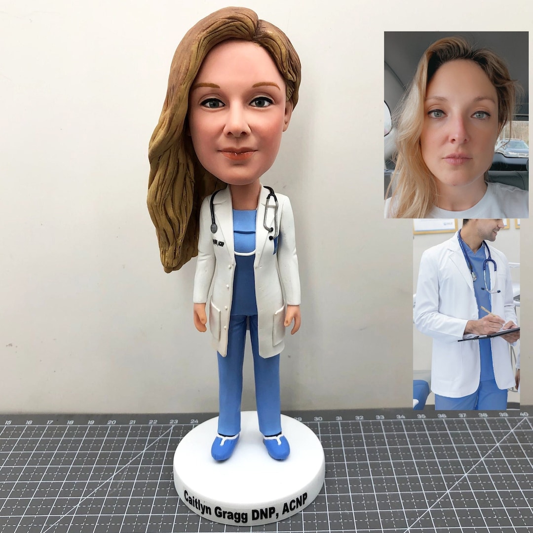 Custom Female Doctor Bobblehead, Personalized Female Doctor Statues ...