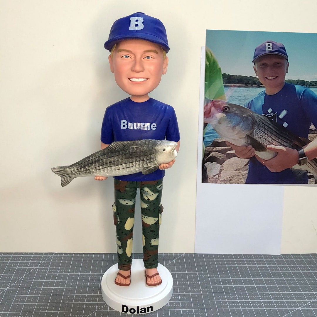 Custom Bobbleheads Fishwrman, Custom Bobble Head With Fish, Make A ...