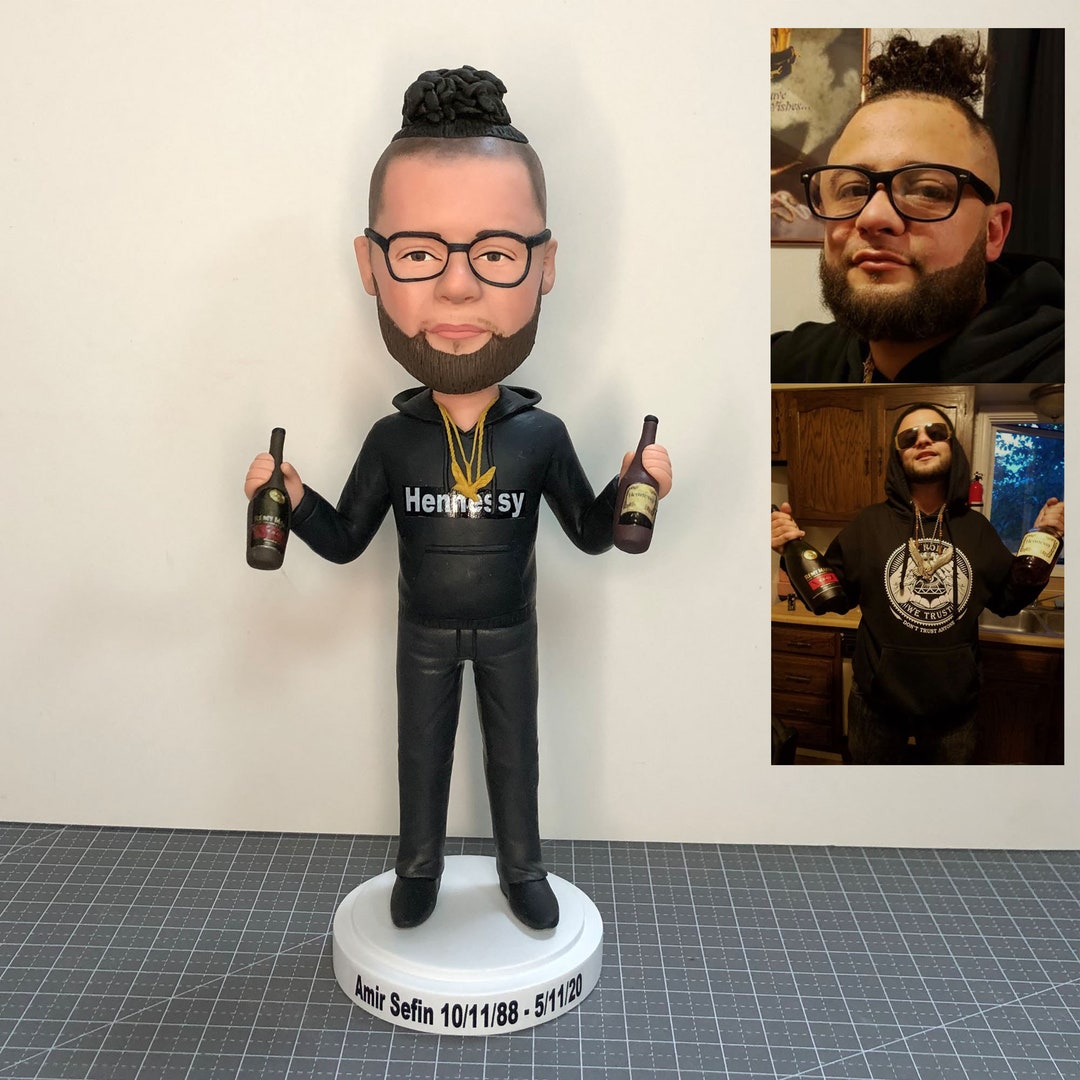 Custom Bobblehead Holding Two Bottles of Wine, Cool Present for Him ...