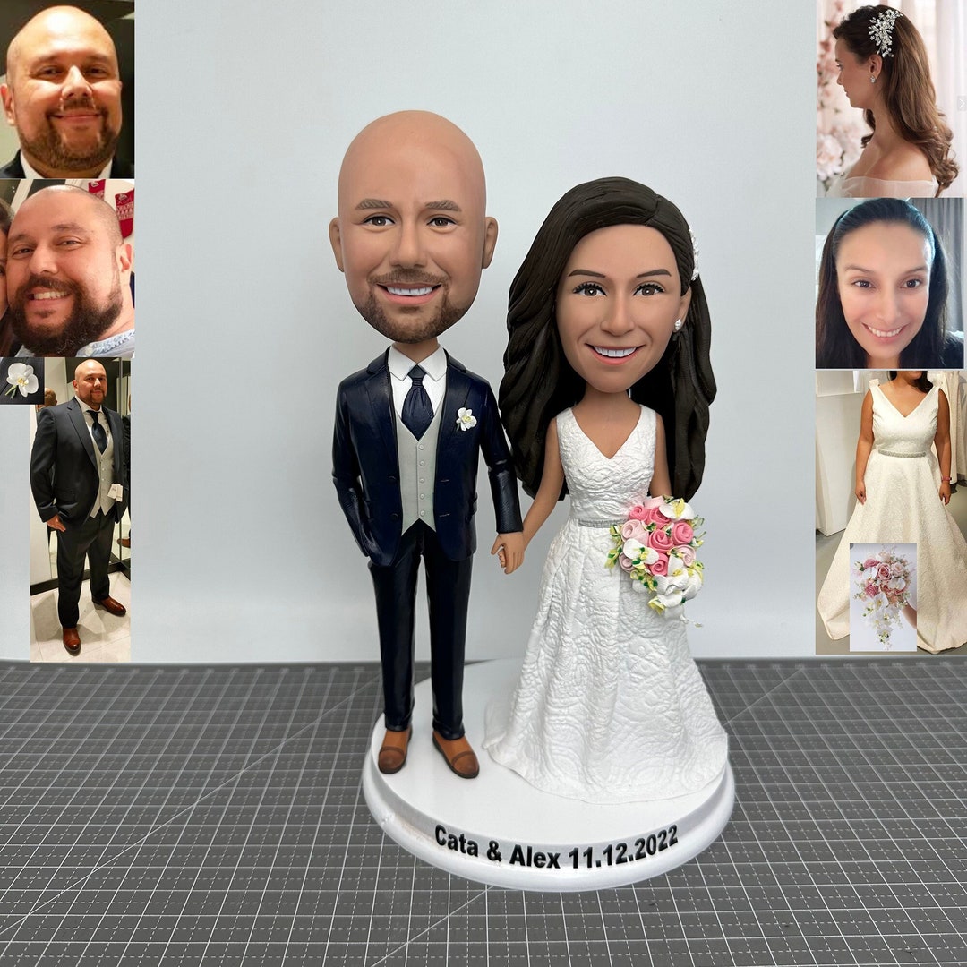 Custom Groom and Bride Bobbleheads, Fully Custom Wedding Couple ...