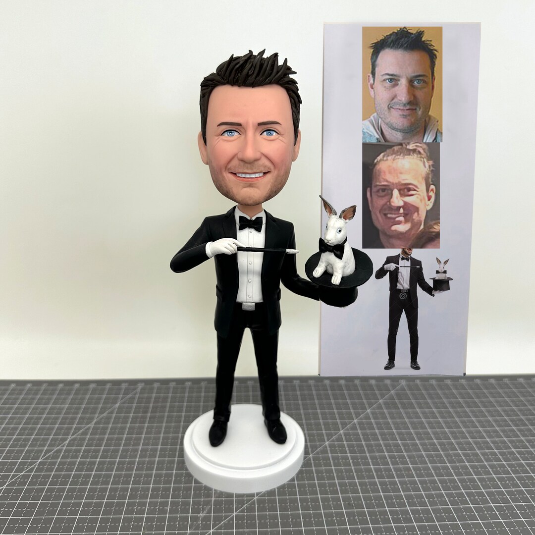 Custom Magician Bobbleheads Rabbit, Custom Illusionist Bobblehead With ...