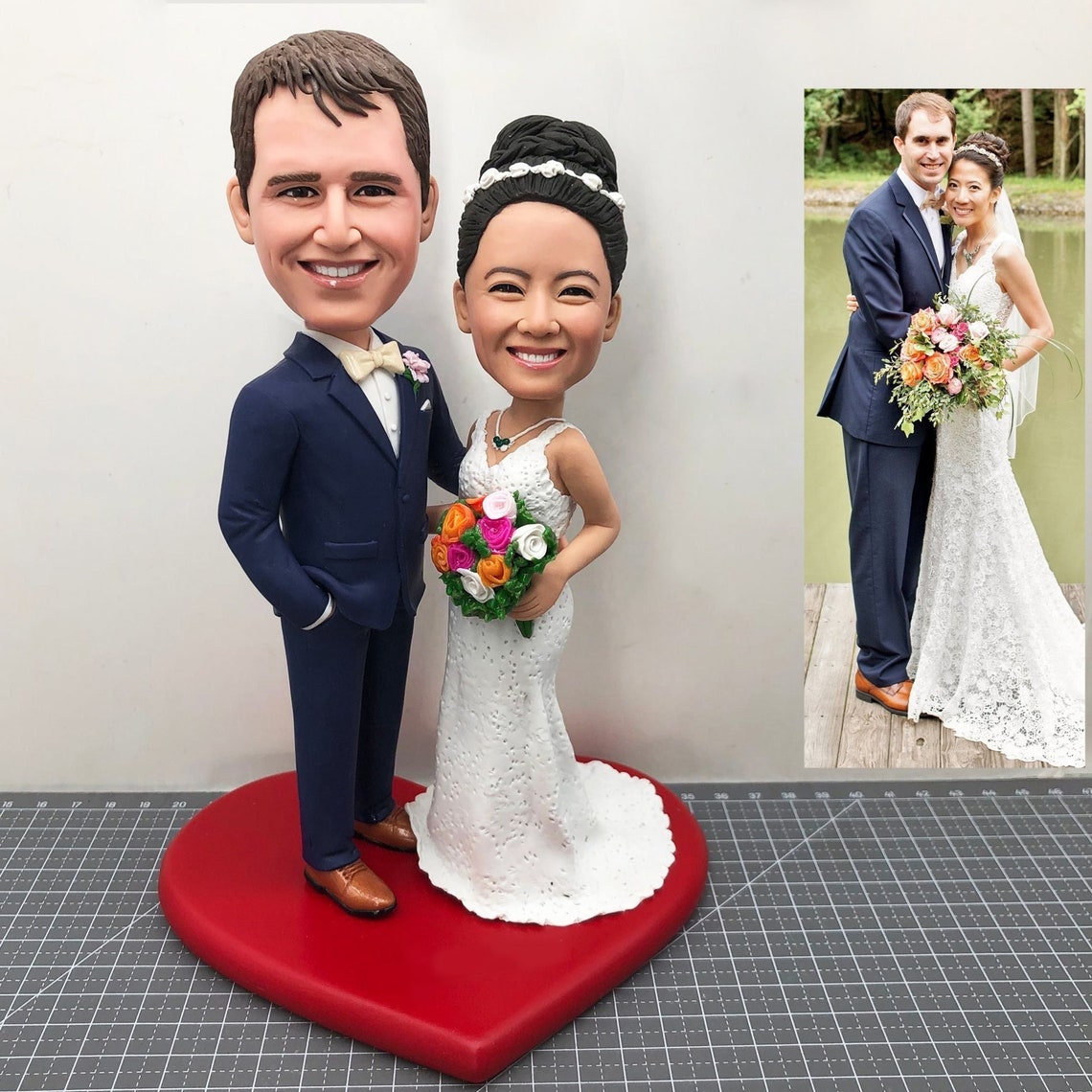 Custom Wedding Bobbleheads for Couple Custom Wedding Cake - Etsy