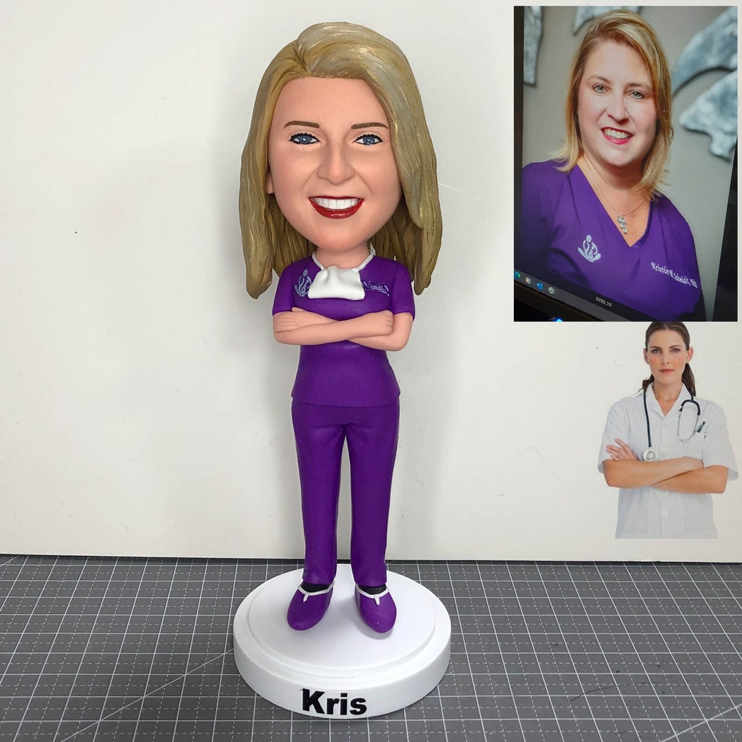 Custom Female Doctor Bobblehead, Personalized Female Doctor Statues ...