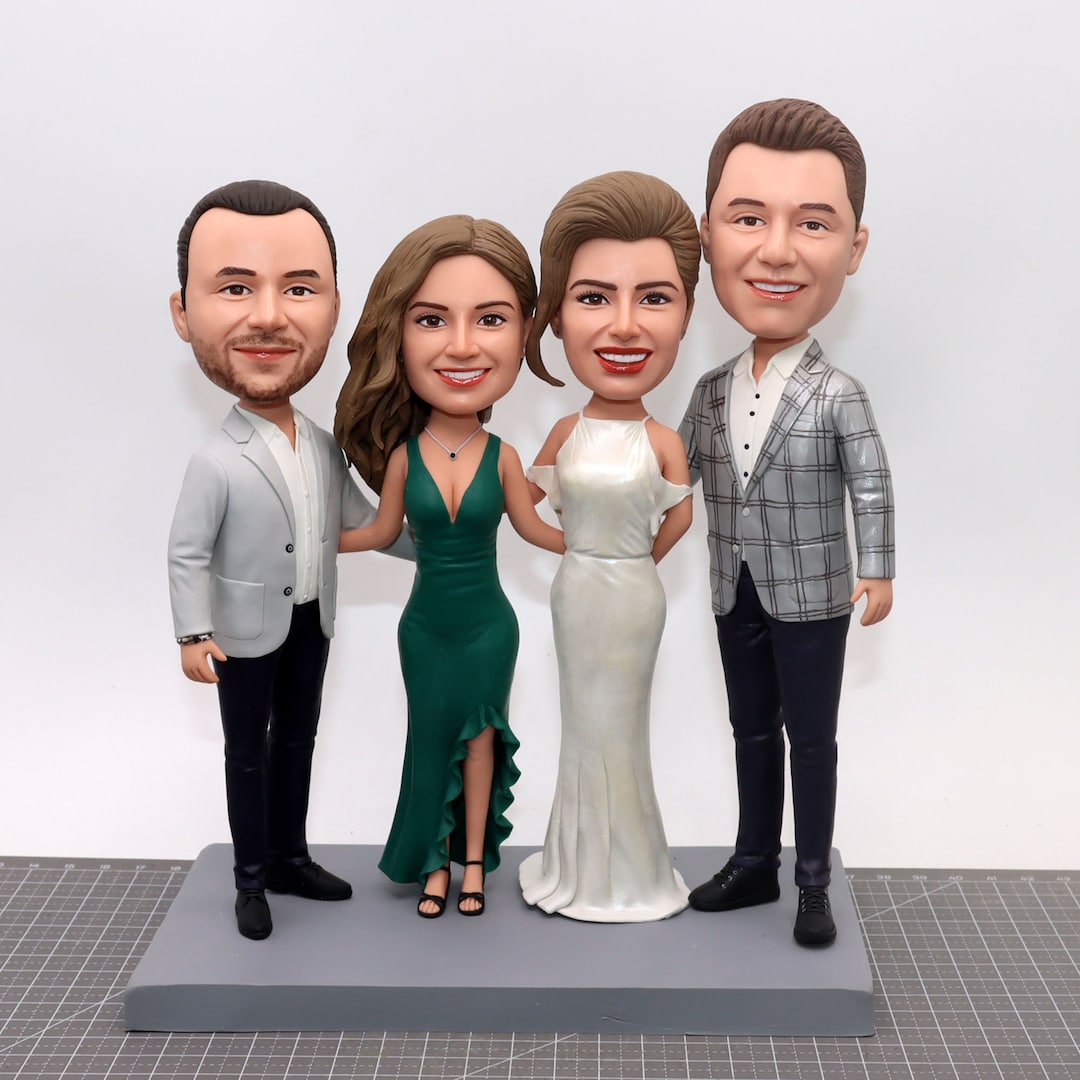 Custom Four People Bobbleheads, Custom Company Employee Group Figurines ...