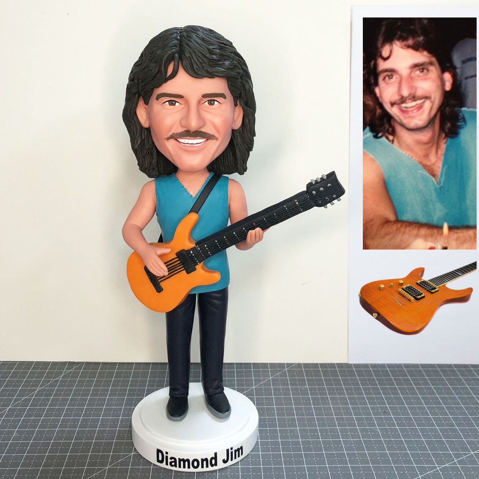 Custom Bobblehead Guitar Player, Personalized Gift for Guitar Player ...