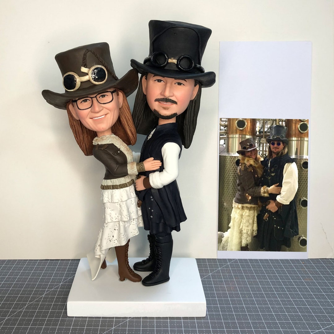 Custom Top Hat Couple Bobbleheads, Custom Anniversary Couple ...