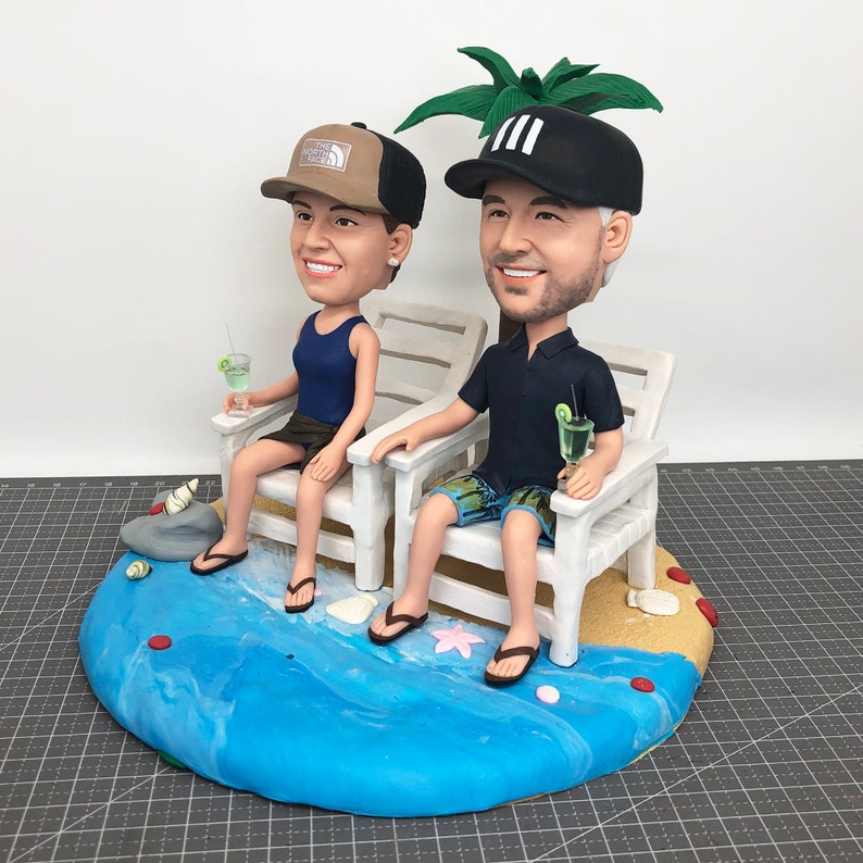 Custom 2 People Bobblehead Beach Seat, Custom Beach Tourism Bobbleheads ...