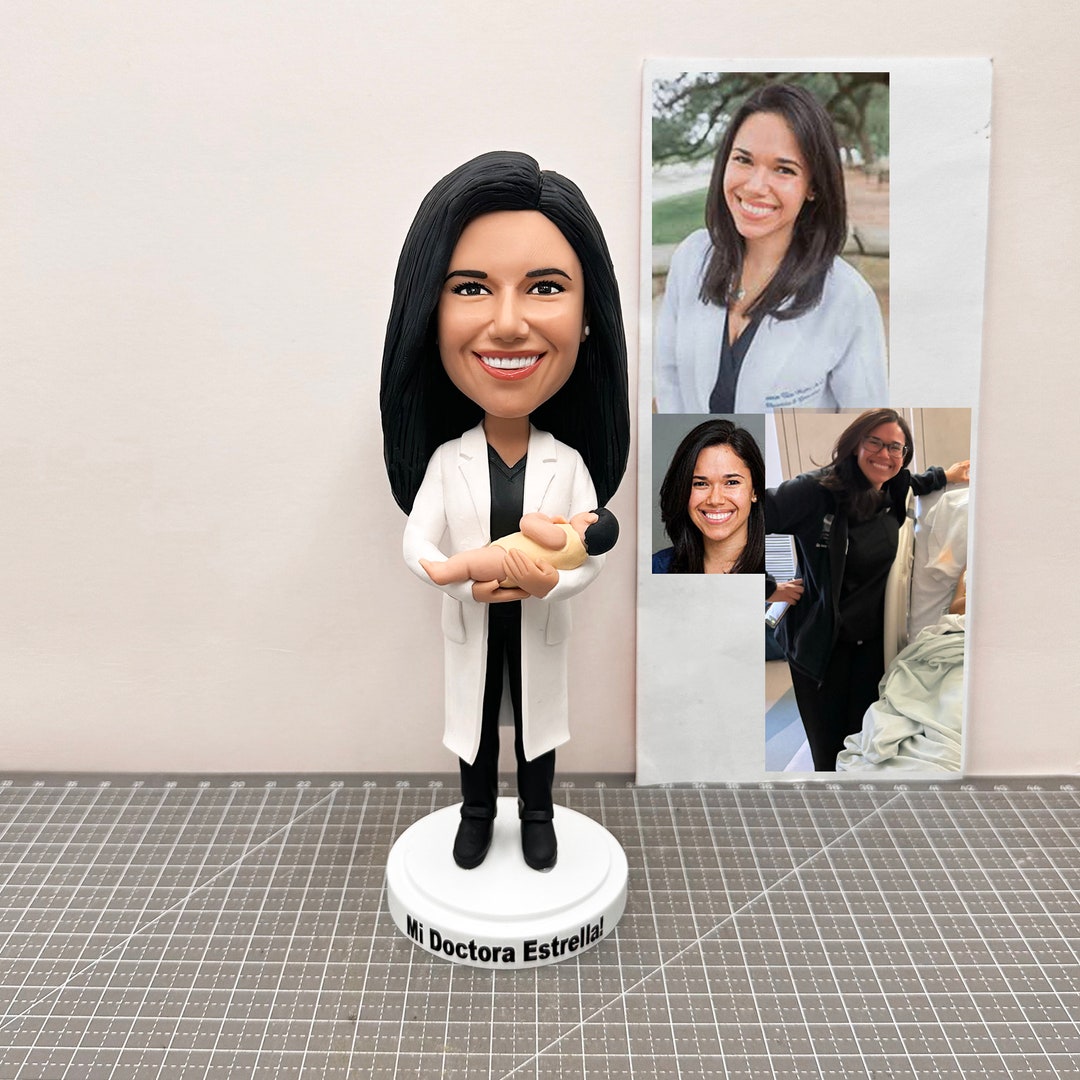Custom Doctor Bobblehead With Baby, Personalized Female Doctor Statues ...