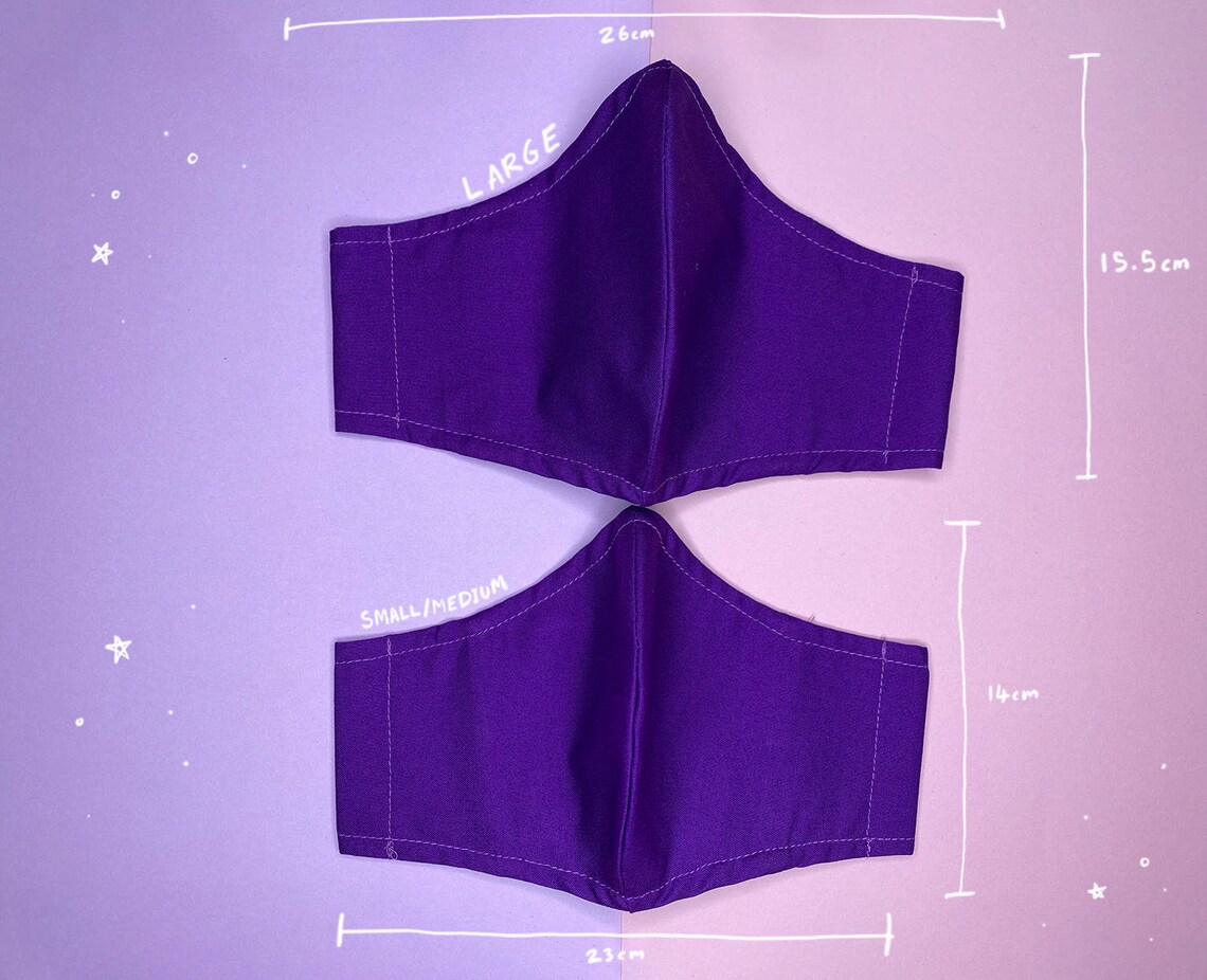 Purple Cat Ear Headband & Fitted Face Mask With Filter Pocket - Etsy UK