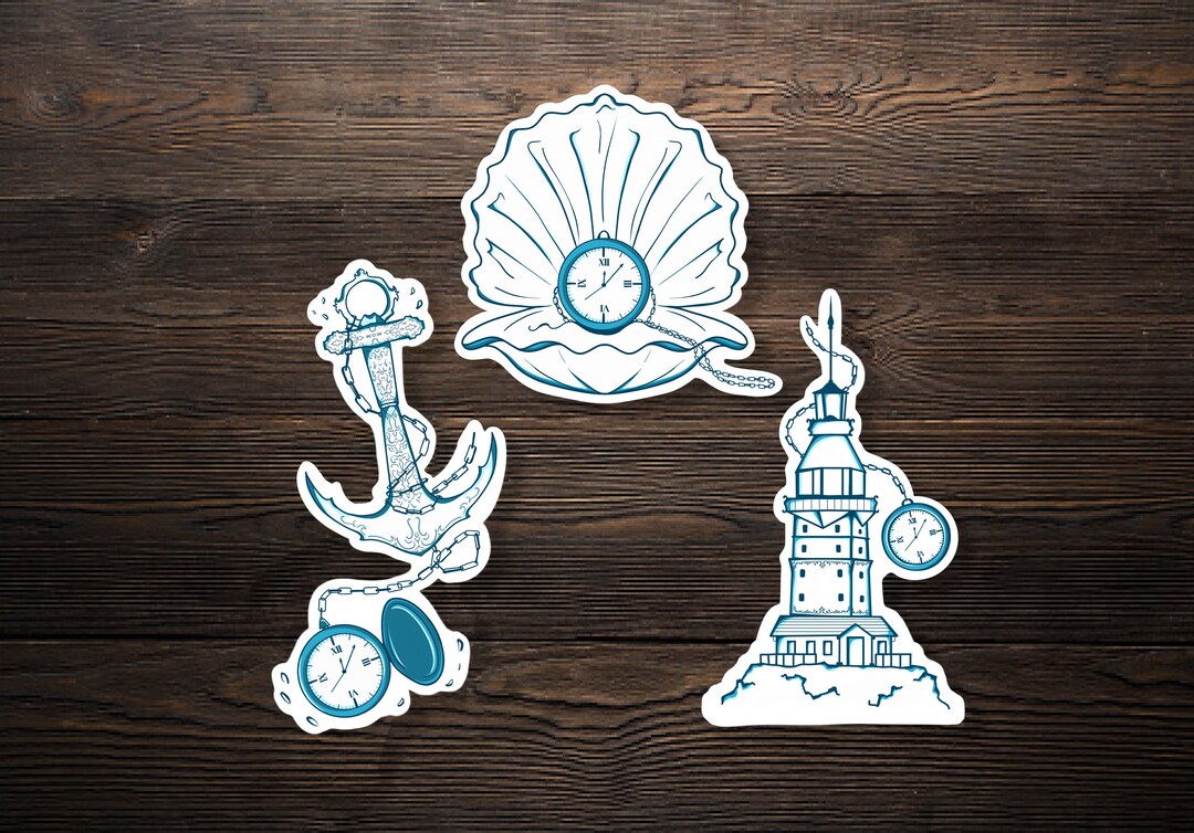 Sticker Set of 3 "the Moment"- Blue Waterproof Vinyl Stickers | Simple ...