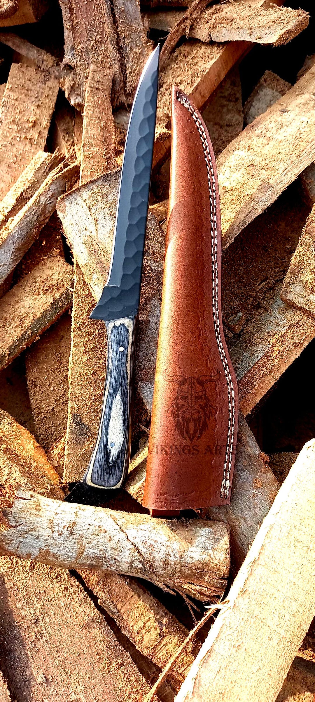 Personalized Handmade Damascus Fillet Knife With Leather Sheath - Etsy