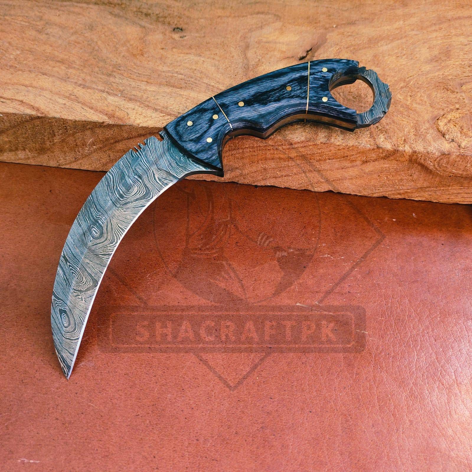 Custom Karambit Damascus Hunting Knife Hand Forged Damascus - Etsy