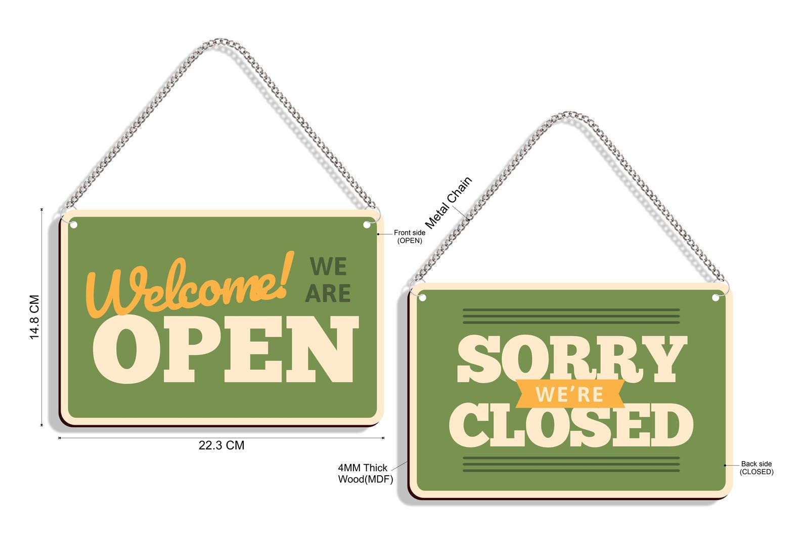 Open Closed Sign Board for Shop | Open Closed Sign Board | Double Side ...