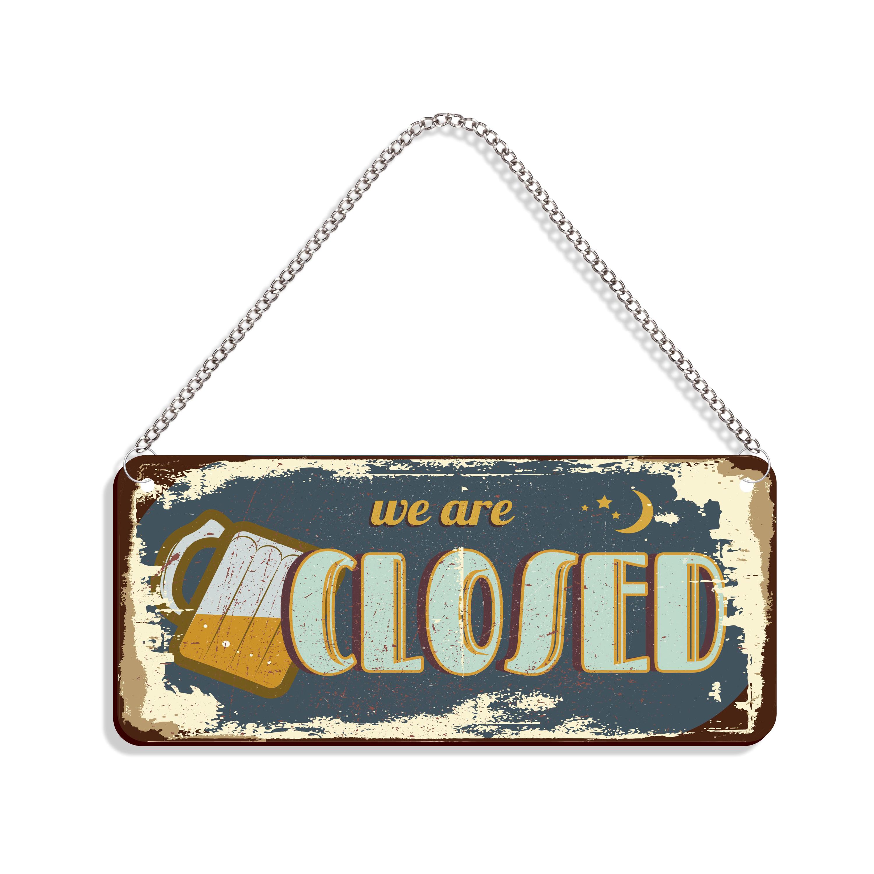 Vintage Look Open Closed Sign | Open Closed Sign Board for Shop | Open ...