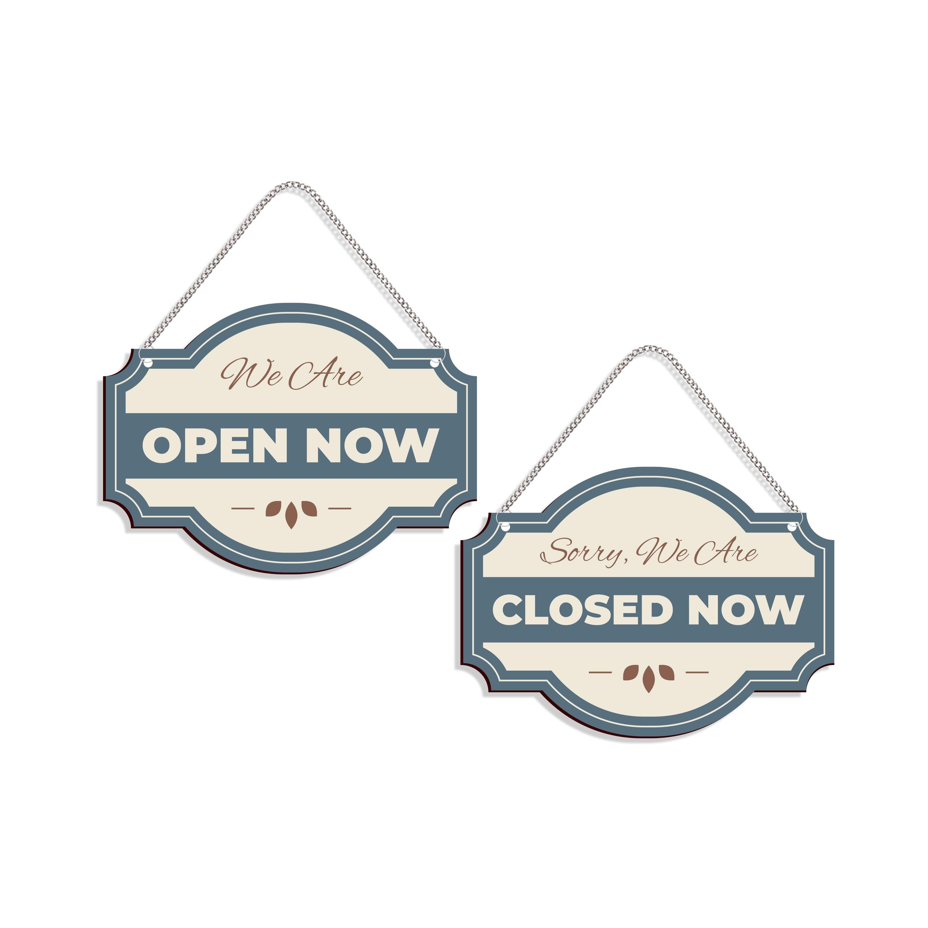 Open Closed Sign Business Storefront Sign Shop Open Sign Wooden Sign ...