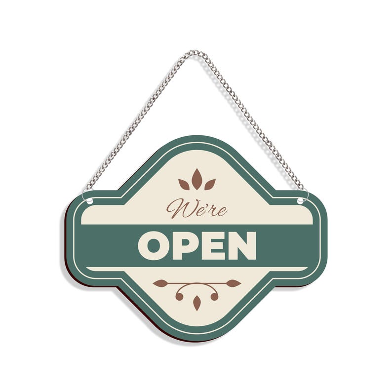 Open Signs Double Sided Open Closed Sign Business Open Sign With Metal ...