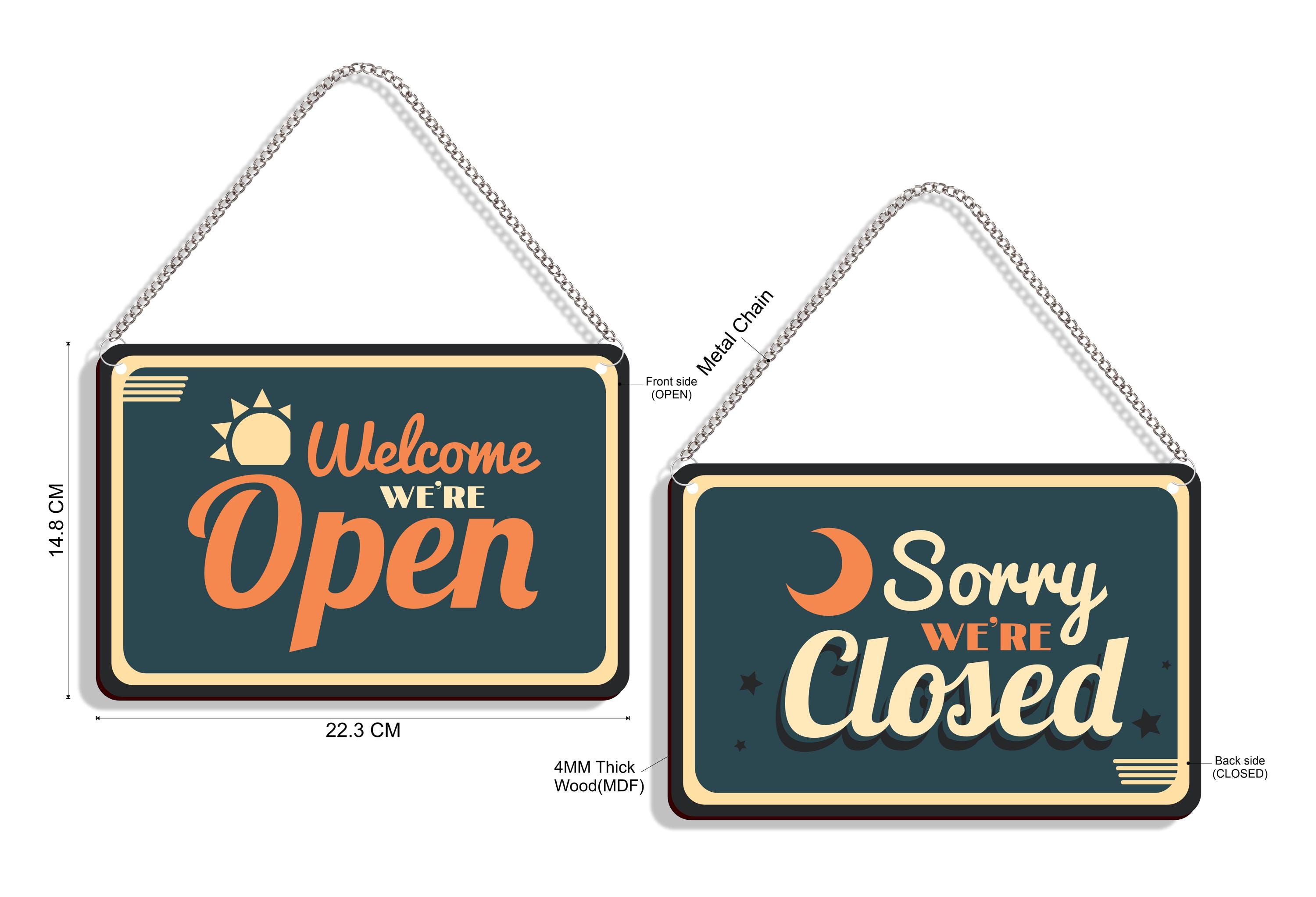 Open Closed Sign Board for Shop | Open Closed Board | Double Side ...