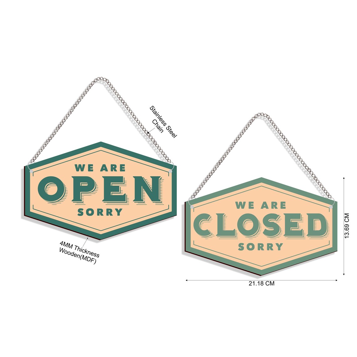 Open Closed Sign Board for Shop | Open Closed Sign Board | Wooden Open ...
