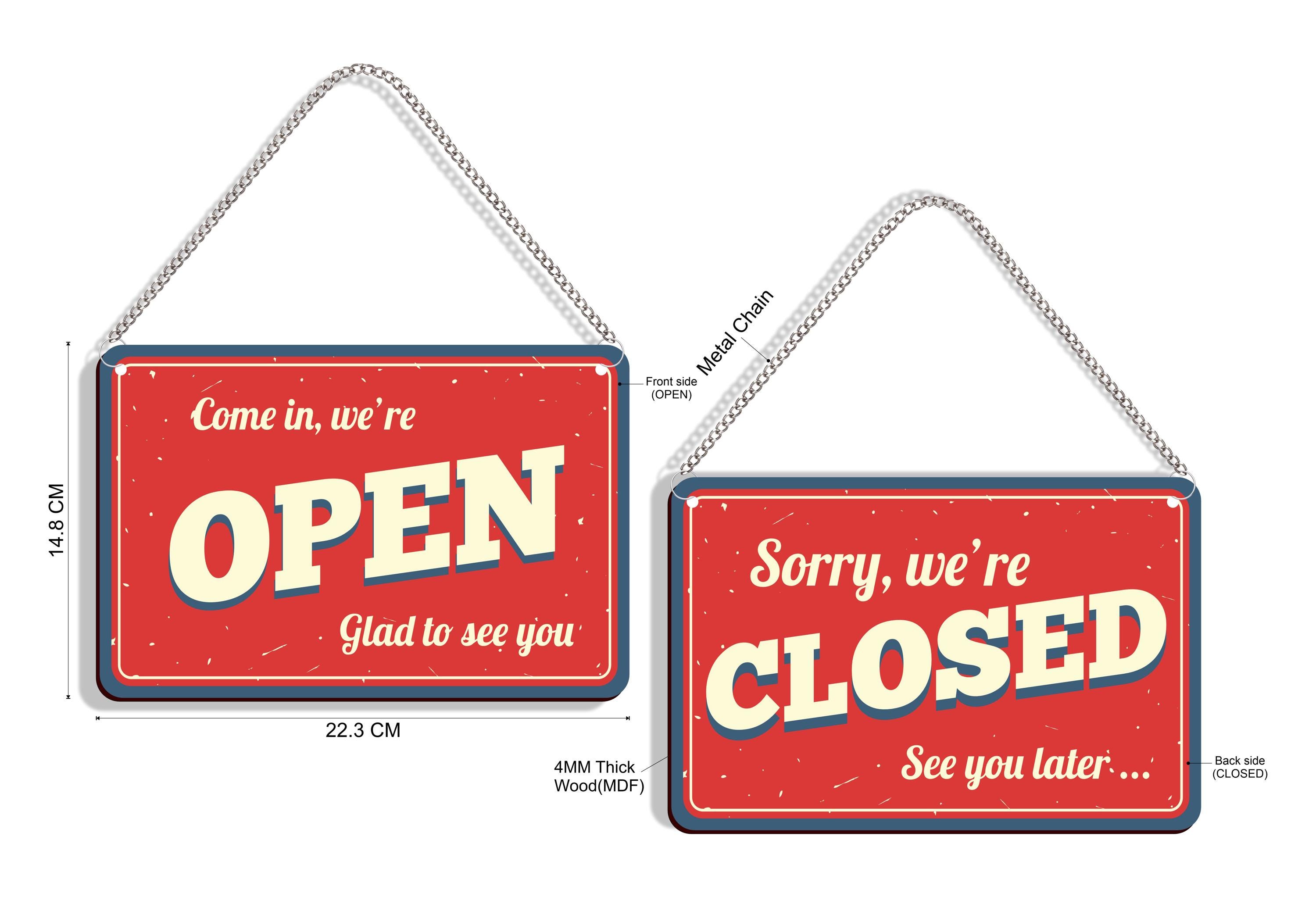 Open Closed Sign Board for Shop Open Closed Sign Board Double Side ...