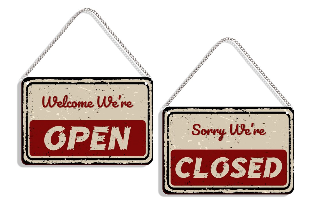 Vintage Open Closed Sign Board for Shop | Door Hanging Decor | Open ...