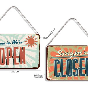 Vintage Look Open Closed Sign Board for Shop, Open Closed Sign for ...