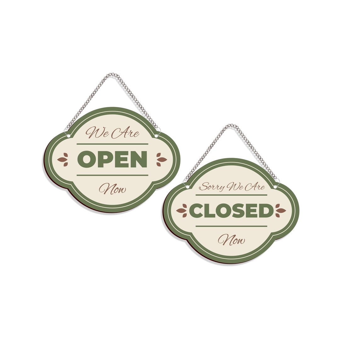 Wooden Open Signs Double Sided Open Closed Sign Business Open Sign With ...