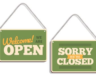 Open Closed Sign Board for Shop | Vintage Look Open Closed Sign | Open ...